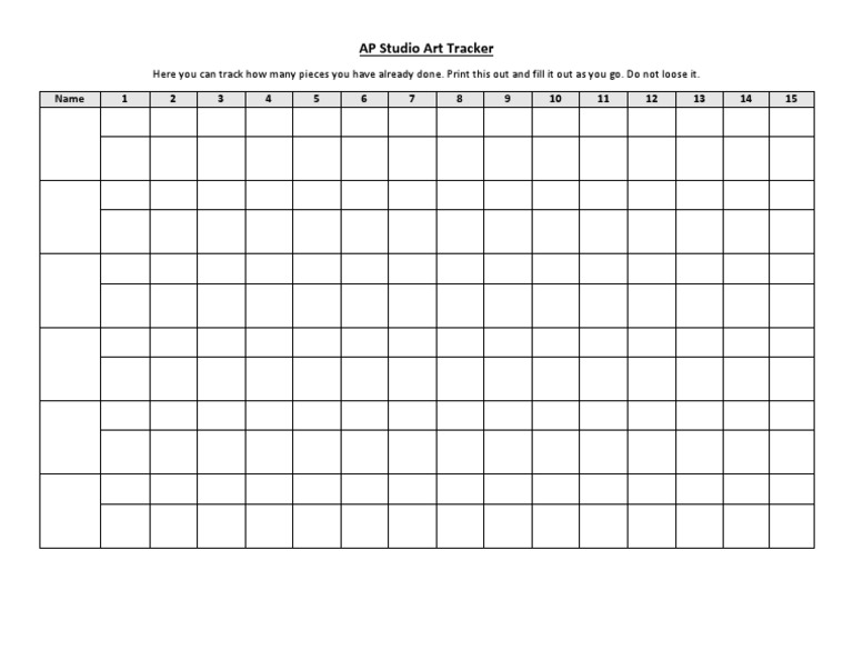 AP Studio Art Tracker | PDF