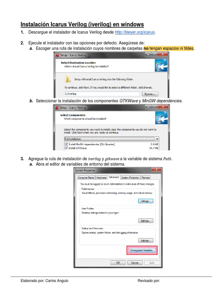 Instrucciones Iverilog en Windows | PDF | Programación de computadoras | Arquitectura de ...
