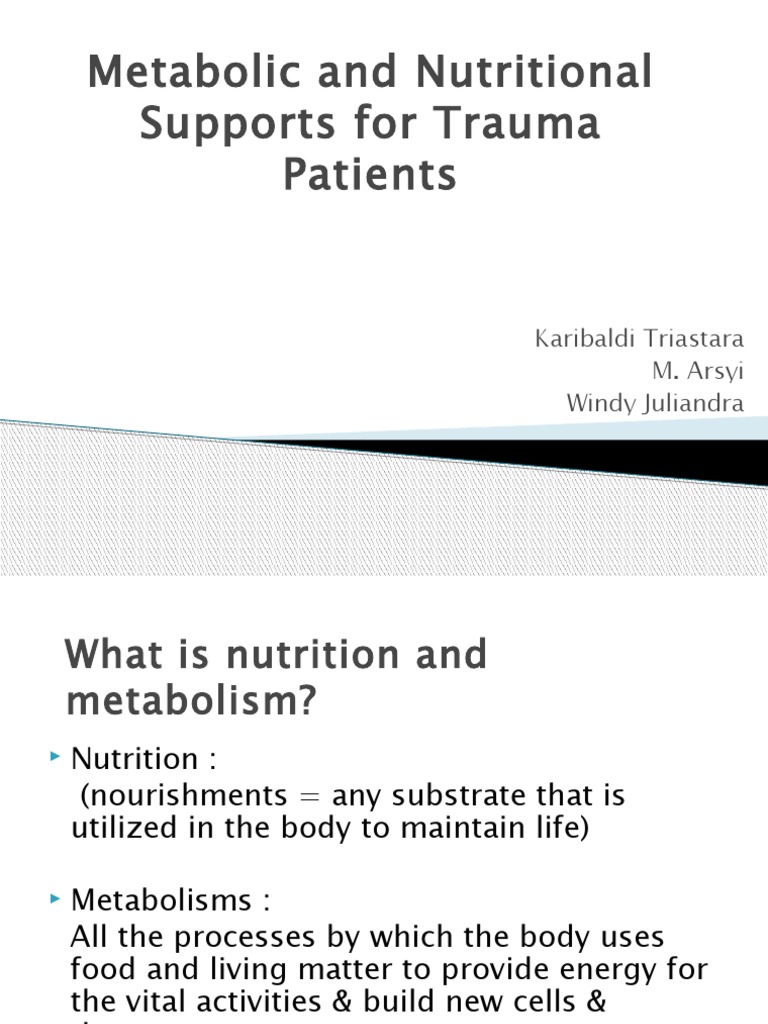 Metabolic and Nutritional Supports For Trauma Patients | PDF ...