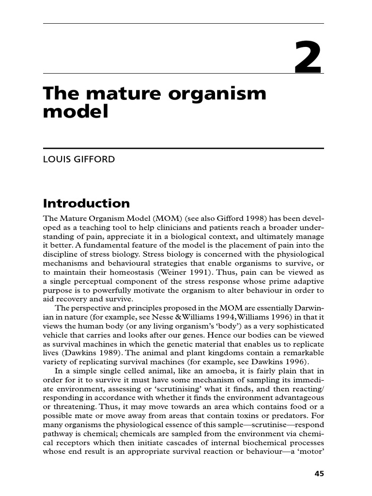 The Mature Organism Model: Louis Gifford | PDF | Emotions | Pain