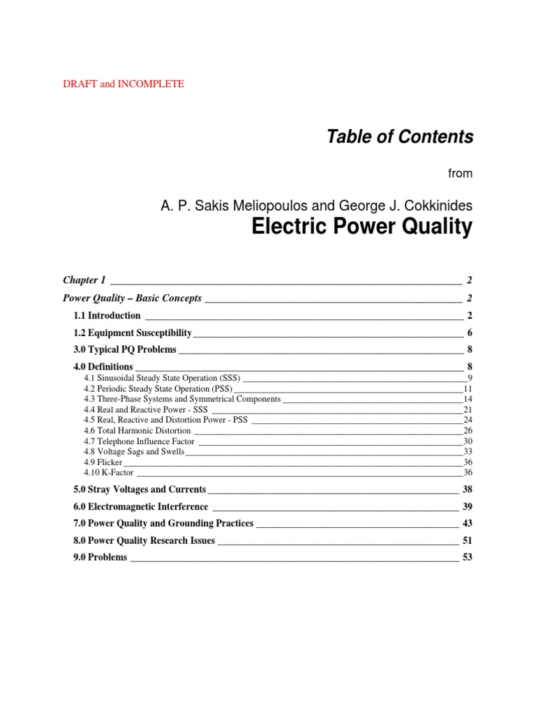 Electric Power Quality: A. P. Sakis Meliopoulos and George J ...