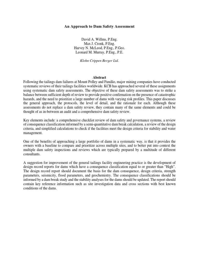 Systematic Approach to Dam Safety Assessments | PDF | Dam | Risk Management