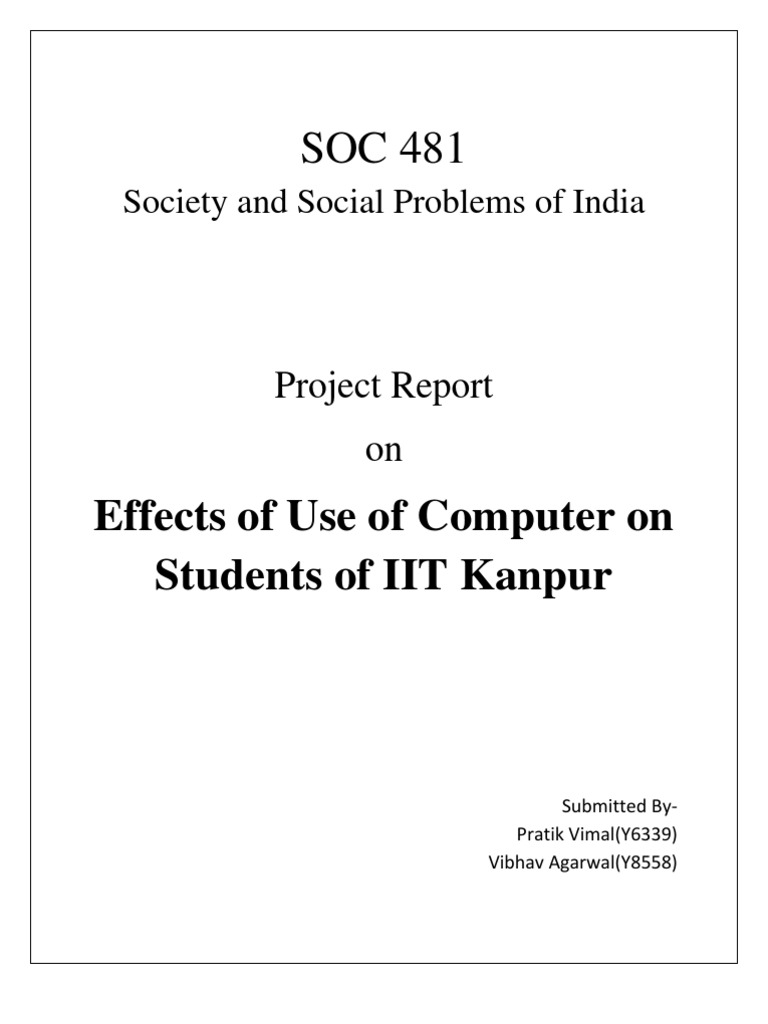 Project Report For SOC481 | PDF | Survey Methodology