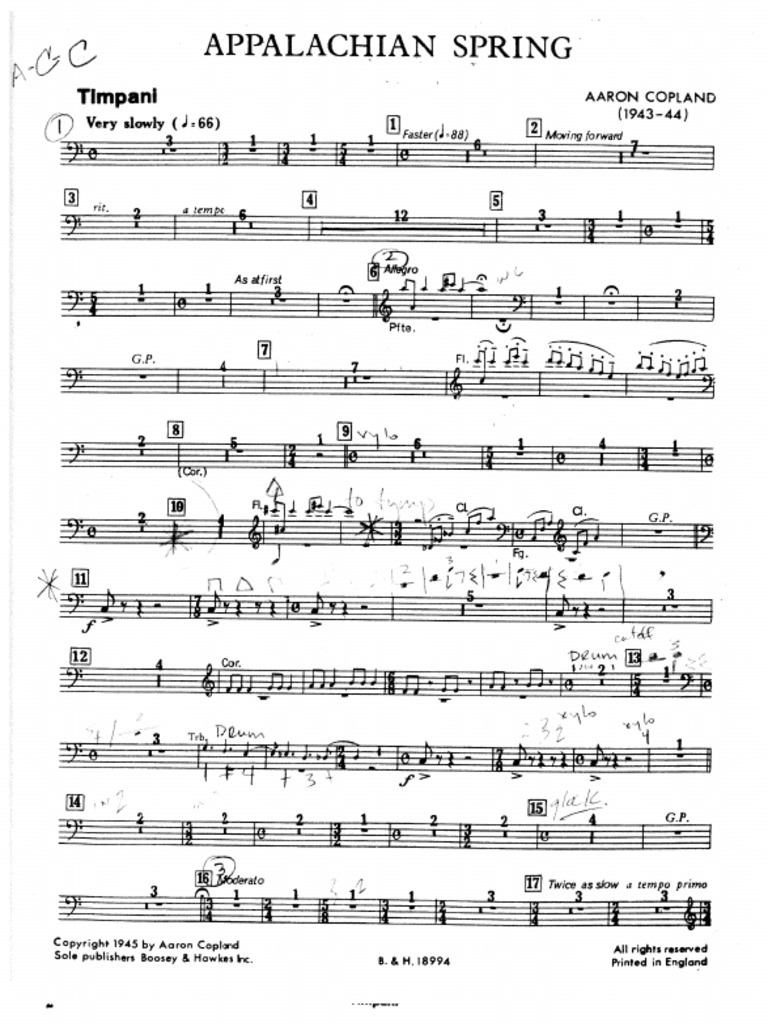 Appalachian Spring Percussion and Timpani PDF | PDF