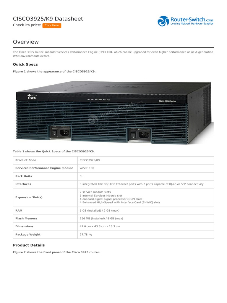 Cisco3925 K9 Dddt Download Free Pdf Cisco Systems Network Switch
