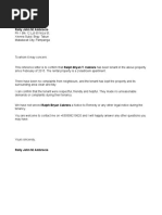 Letter Addressed To The Mayor | PDF