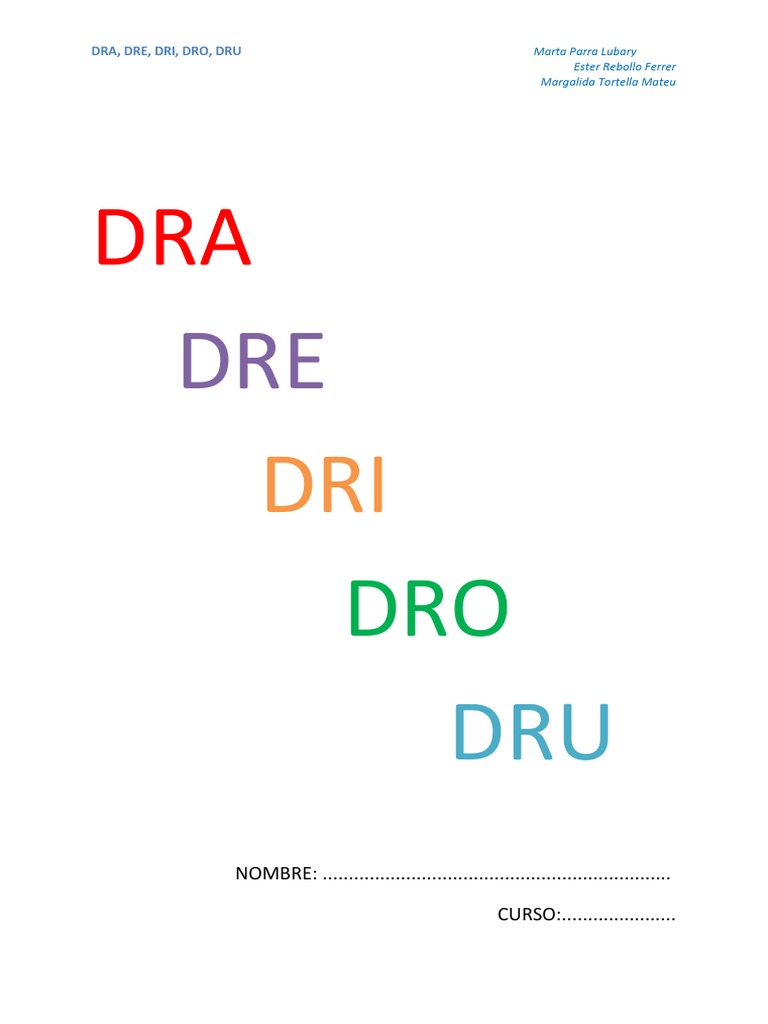 Actividades con DRA, DRE, DRI, DRO, DRU | PDF