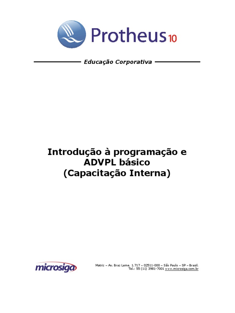 AMM - ADVPL Básico - Rev01 - 2 | PDF | Algoritmos | Linguagem de ...