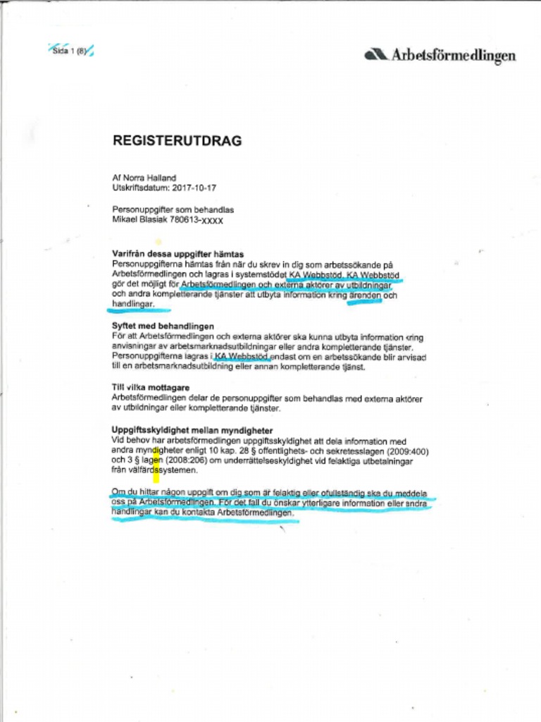 Registerutdrag | PDF