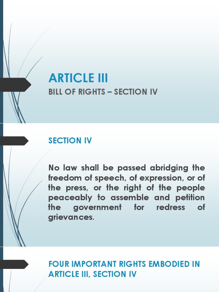 Rights in Article III, Section IV | PDF