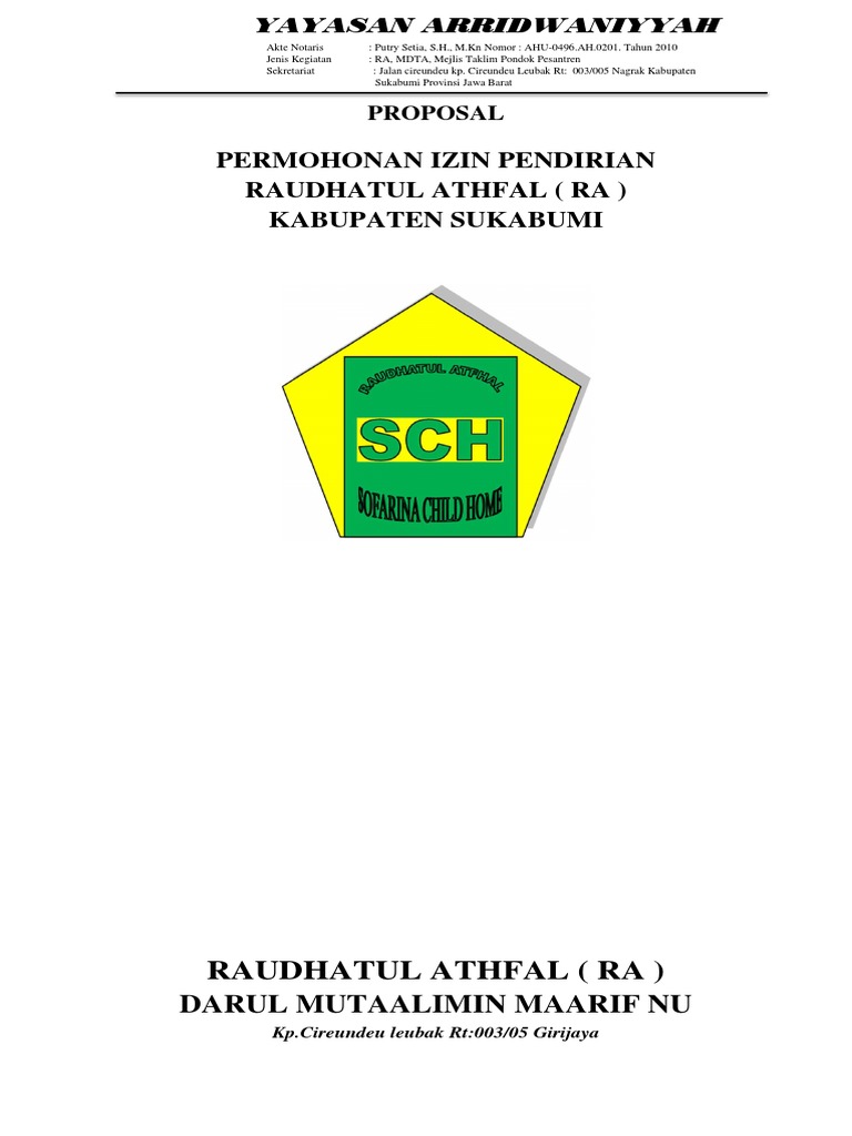 Proposal Pendirian Ra Maarif Nu | PDF