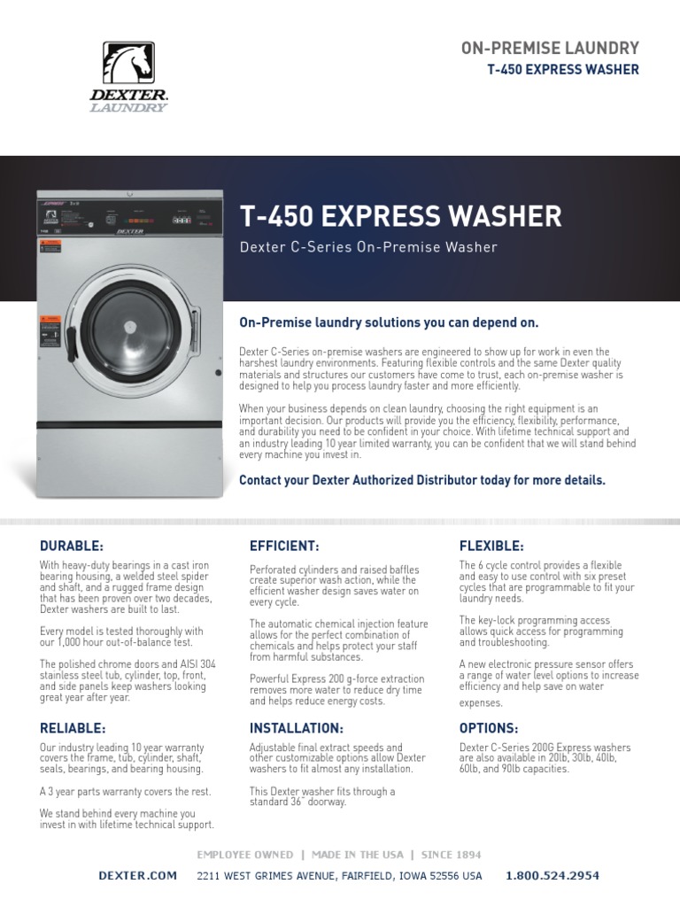 Dexter T-450 Express Washer Overview | PDF | Washing Machine ...