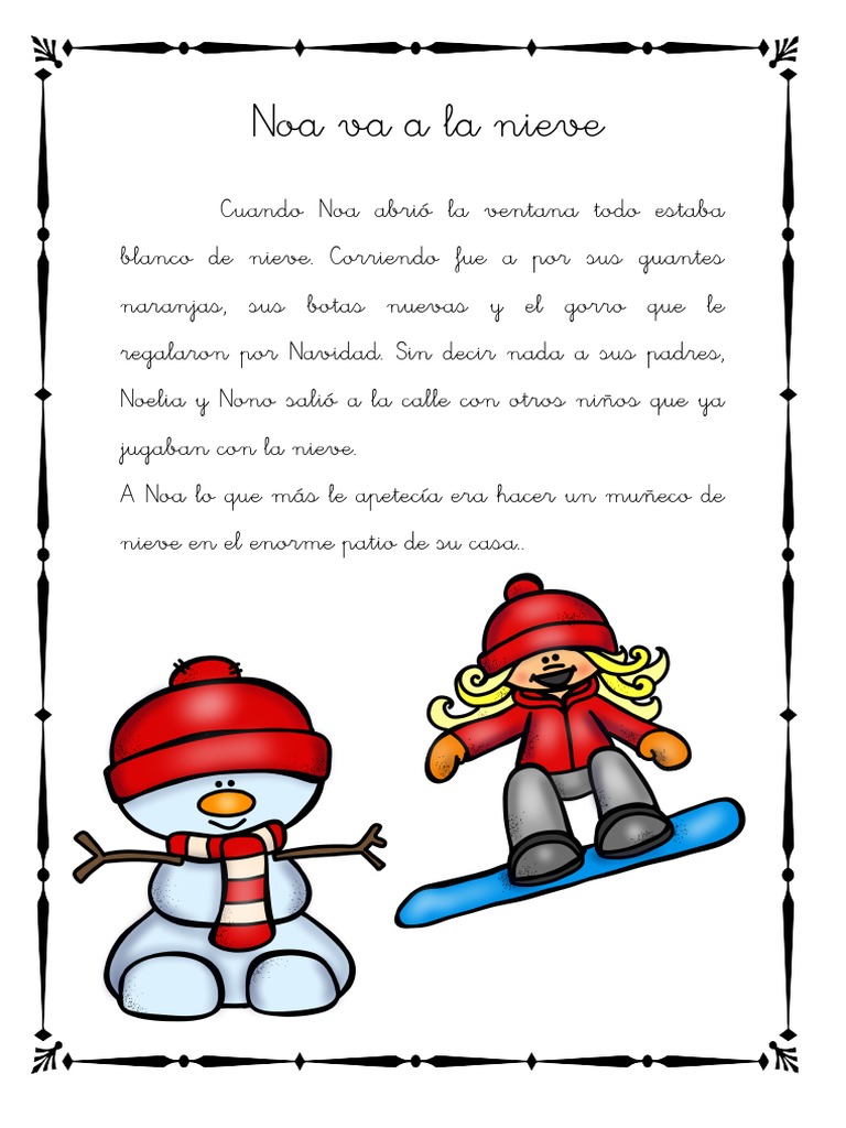 Cuentos Con Fonemas La Letra "N" Noa Va A La Nieve PDF | PDF