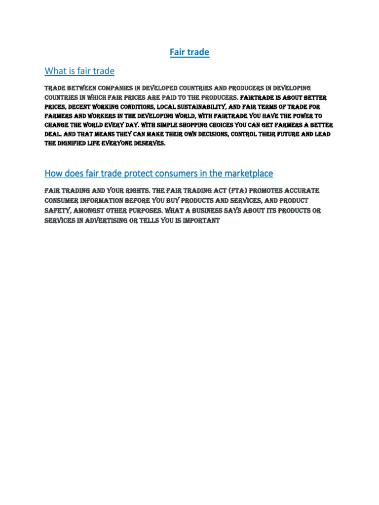 Fair Trade: Empowering Choices | PDF
