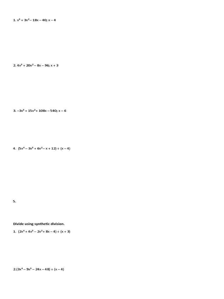 Factor Each Polynomial Completely Using The Given Factor and Long Division | PDF