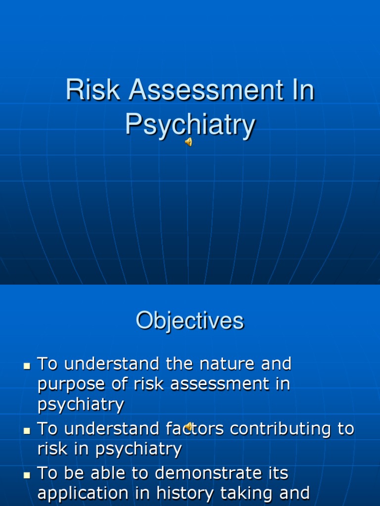 Risk Assessment in Psychiatry | PDF | Mental Disorder | Major ...