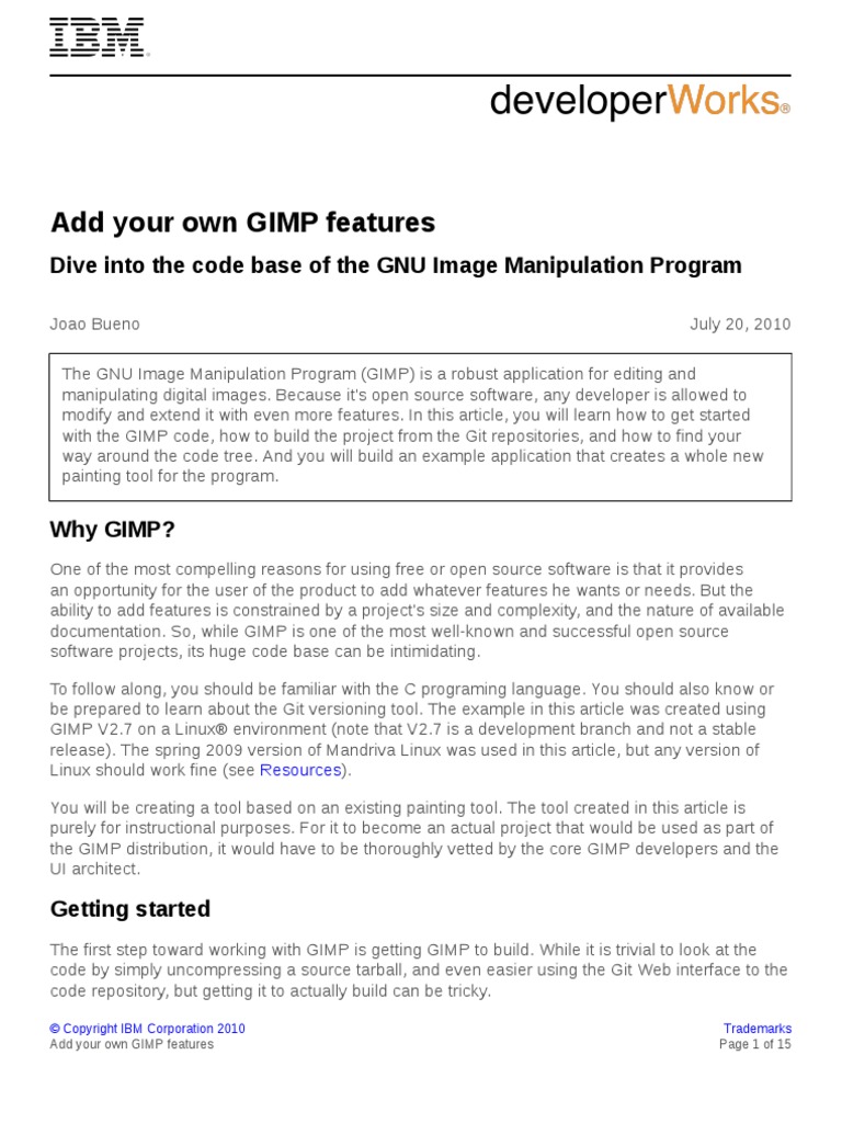 Add Your Own GIMP Features: Dive Into The Code Base of The GNU Image Manipulation Program | PDF ...