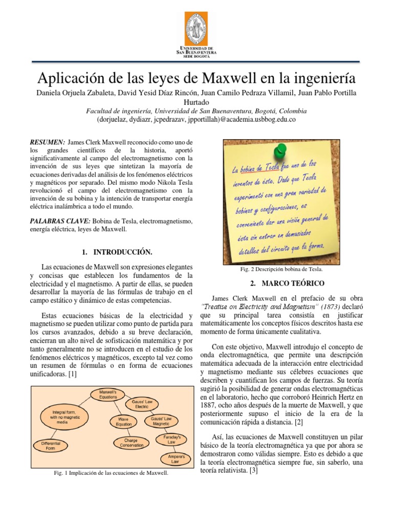 Proyecto Leyes de Maxwell Electromagnetismo | Descargar gratis PDF | Ecuaciones de Maxwell ...