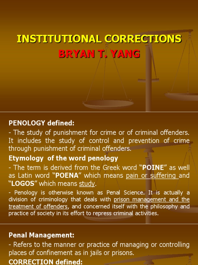 Institutional Corrections: Bryan T. Yang | PDF | Prison | Punishments