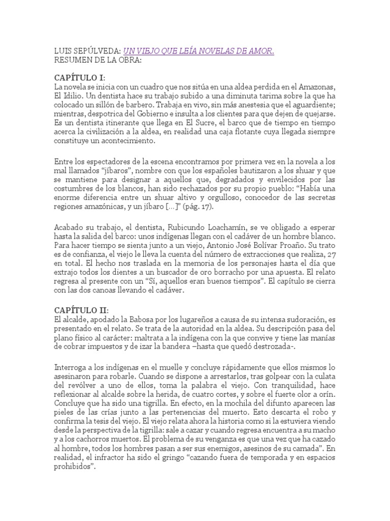 Resumen Un Viejo Que Leia Novelas de Amor | PDF | Hormiga | Naturaleza