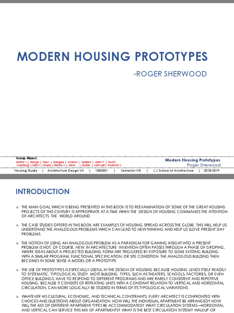 Modern Housing Prototypes: - Roger Sherwood | PDF | Apartment | Design