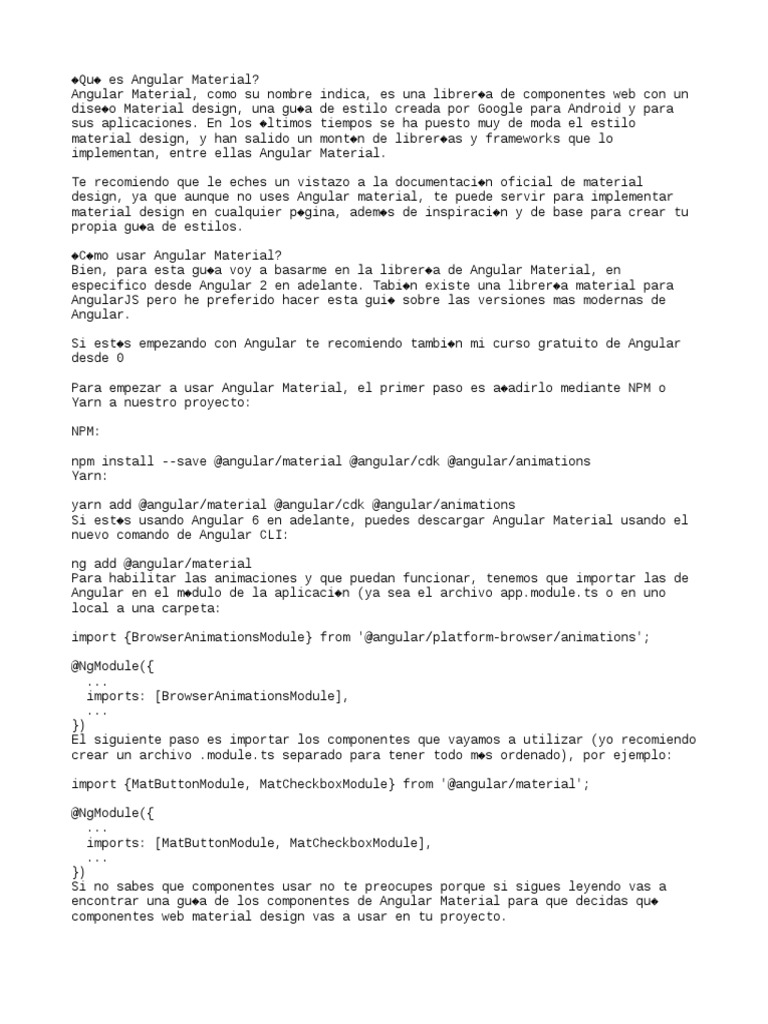 Guía completa para implementar Angular Material en tus proyectos | PDF ...