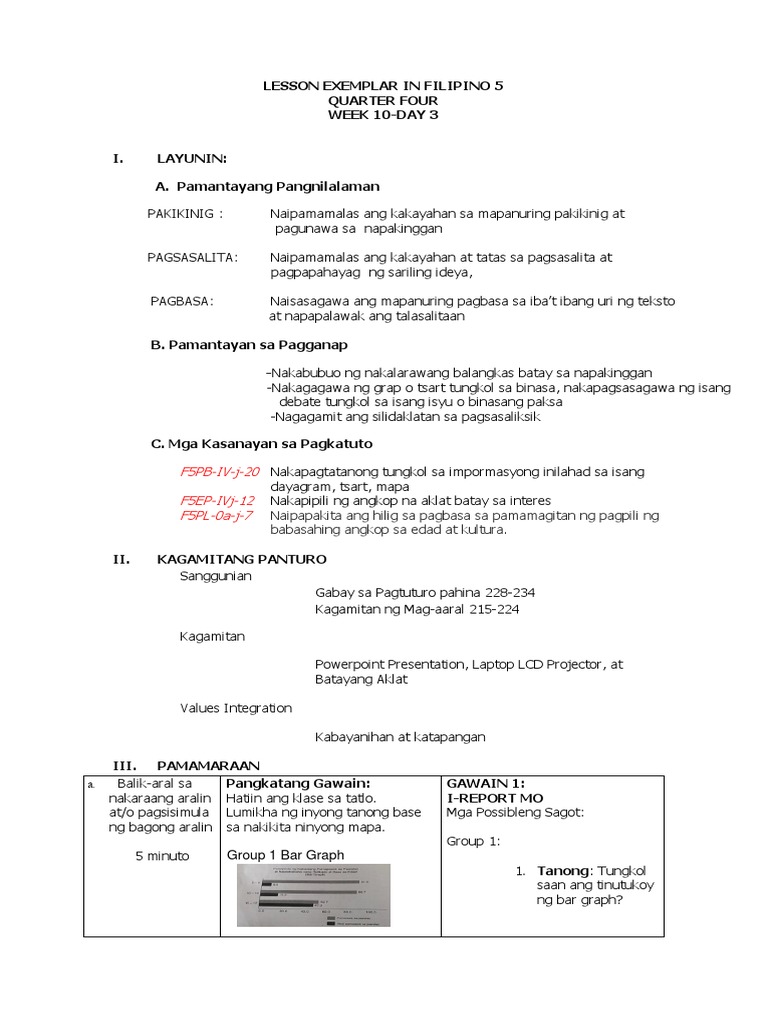 Grade 5 Lesson Exemplar Sunlife Es | PDF