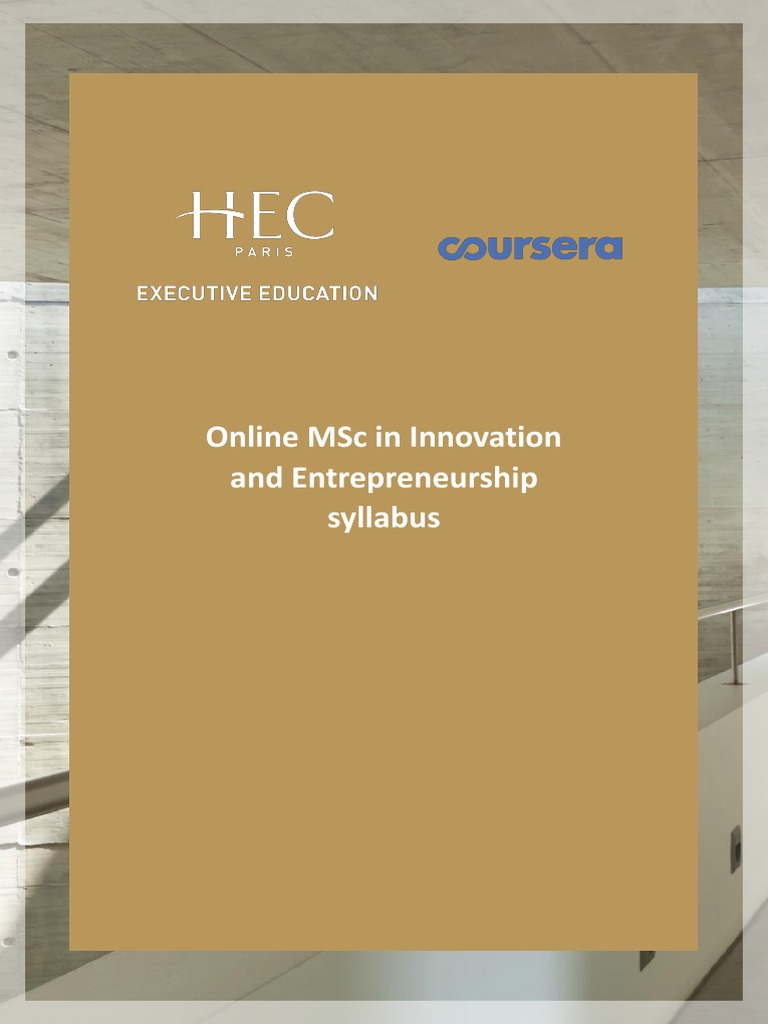 HEC Paris EXED MSIE Syllabus | PDF | Entrepreneurship | Strategic ...