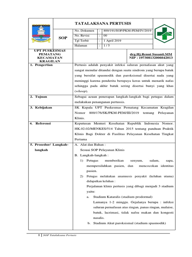 Tatalaksana Pertusis | PDF