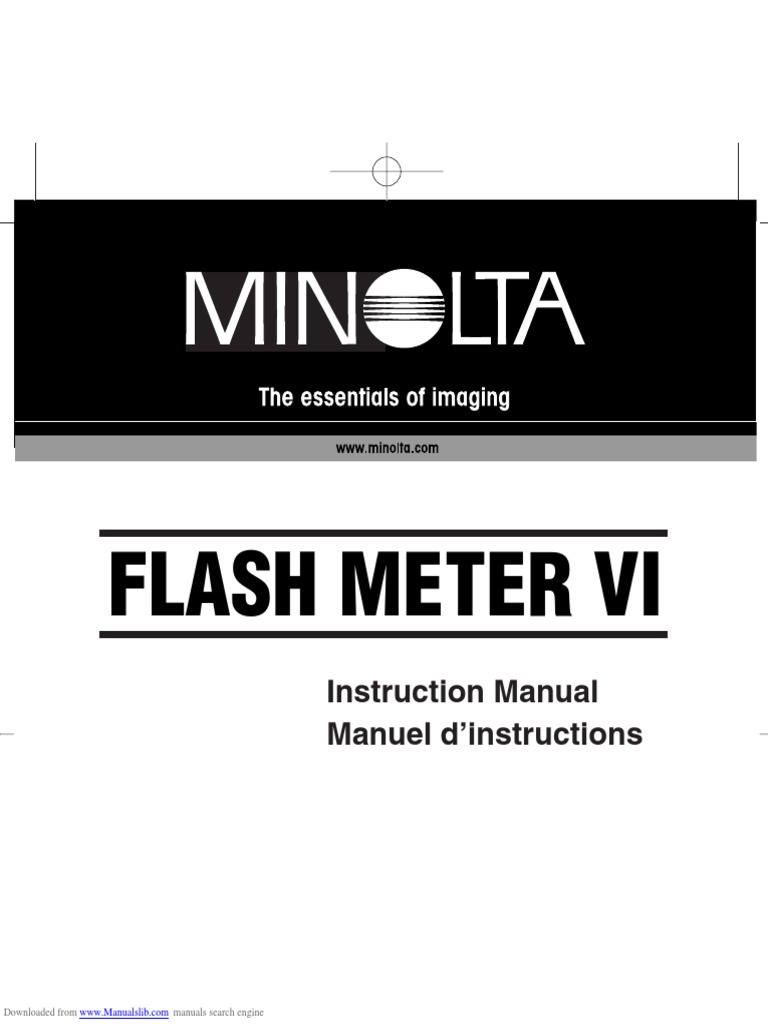 Minolta Flash Meter VI Instruction Manual | PDF | Exposure (Photography ...