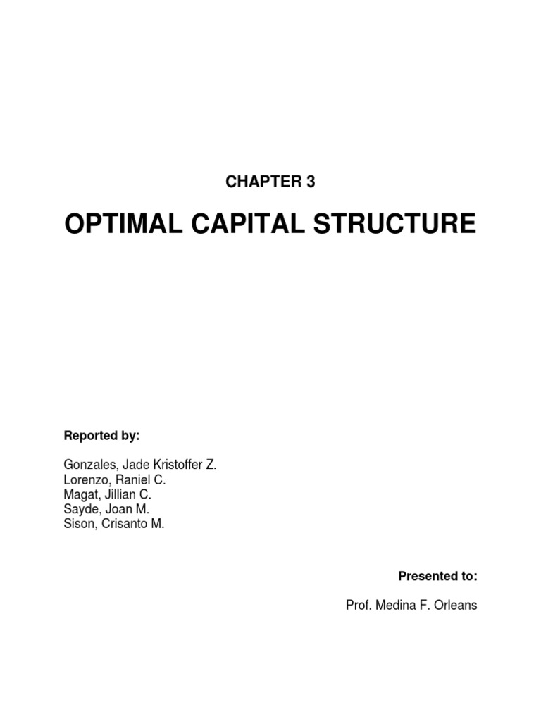 Optimal Capital Structure | PDF | Capital Structure | Cost Of Capital