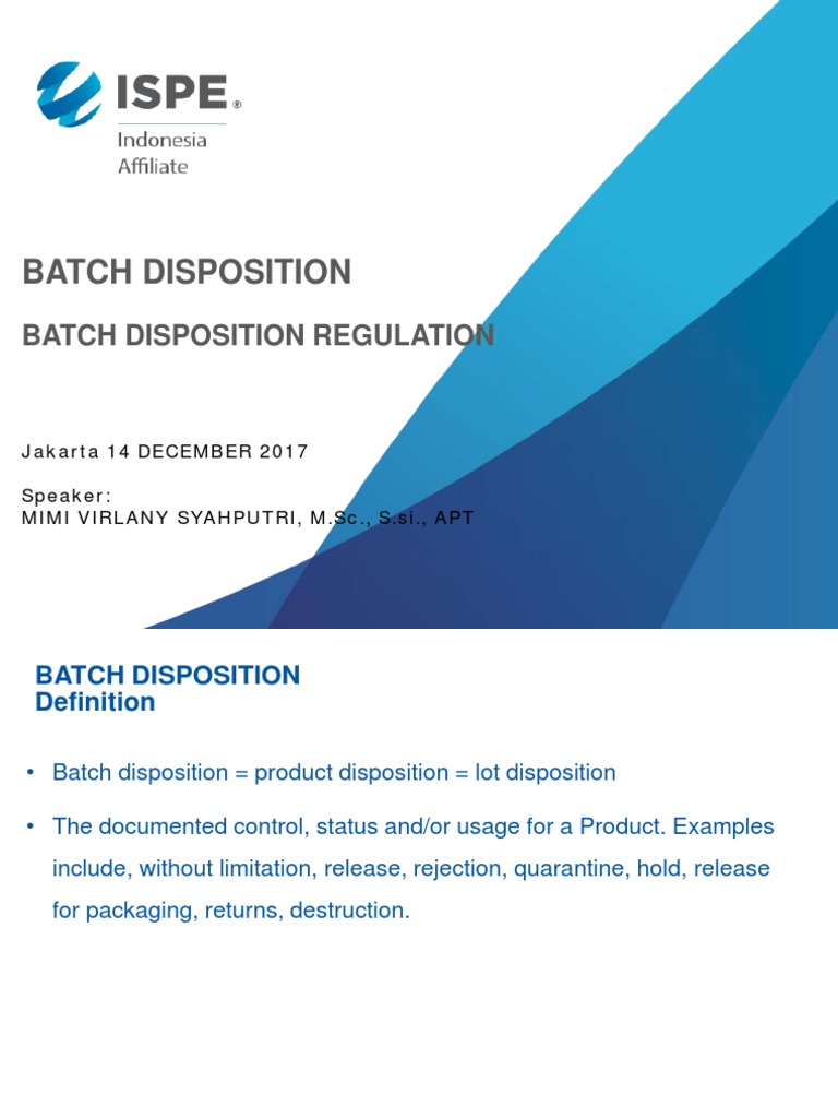 Batch Disposition Download Free Pdf Verification And Validation