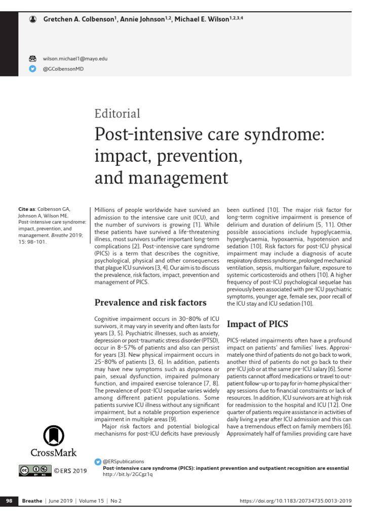 Post-Intensive Care Syndrome: Impact, Prevention, and Management | PDF | Intensive Care Unit ...