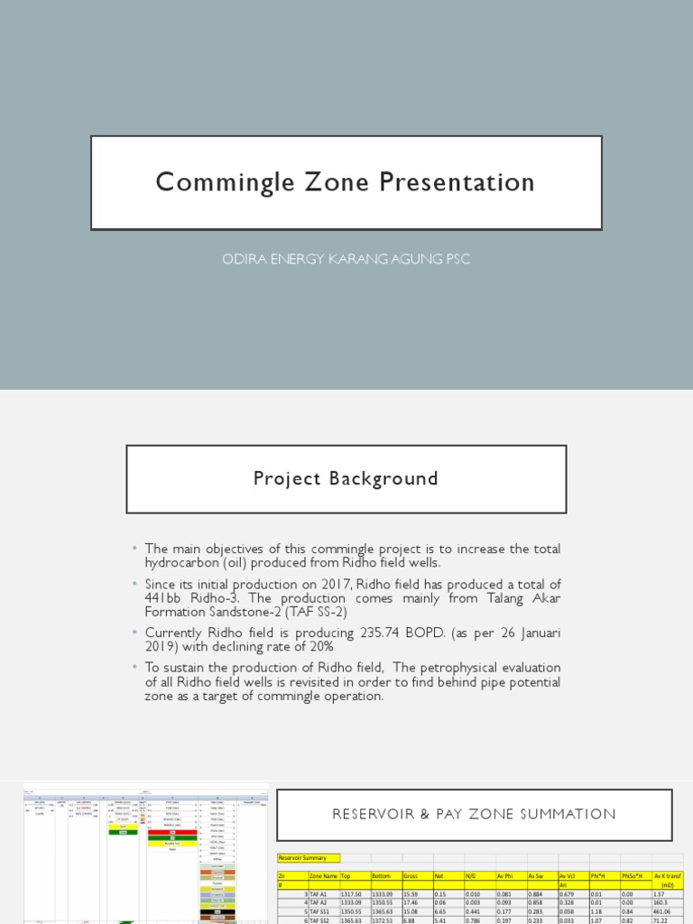 Commingle Zone Presentation: Odira Energy Karang Agung PSC | PDF ...