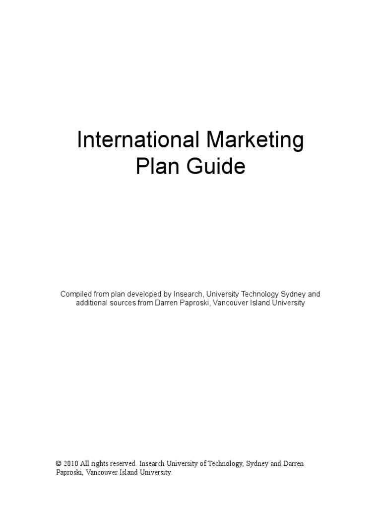 International Marketing Plan Guide | Download Free PDF | Swot Analysis ...
