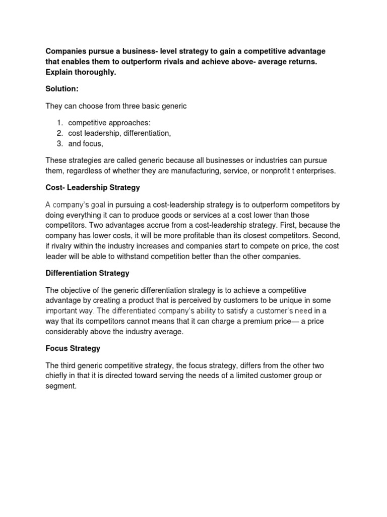 Business Strategy | PDF | Strategic Management | Mergers And Acquisitions