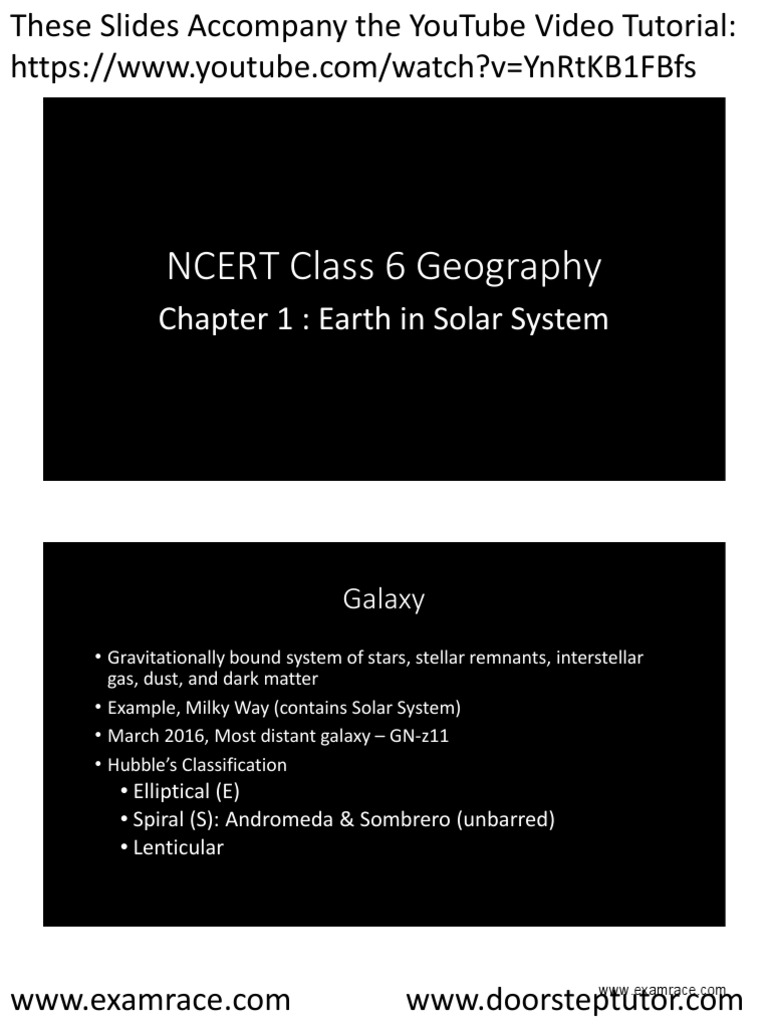 NCERT Class 6 Geography Chapter 1 YouTube Lecture Handouts | PDF ...