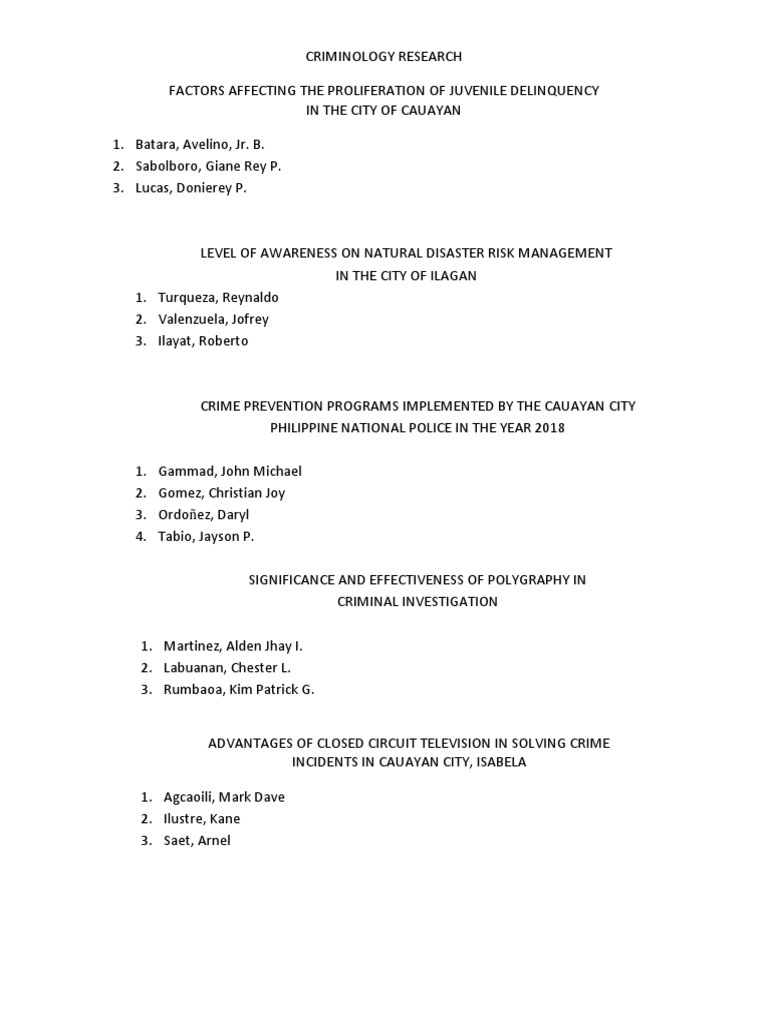 Criminology Research | PDF | Justice | Crime & Violence