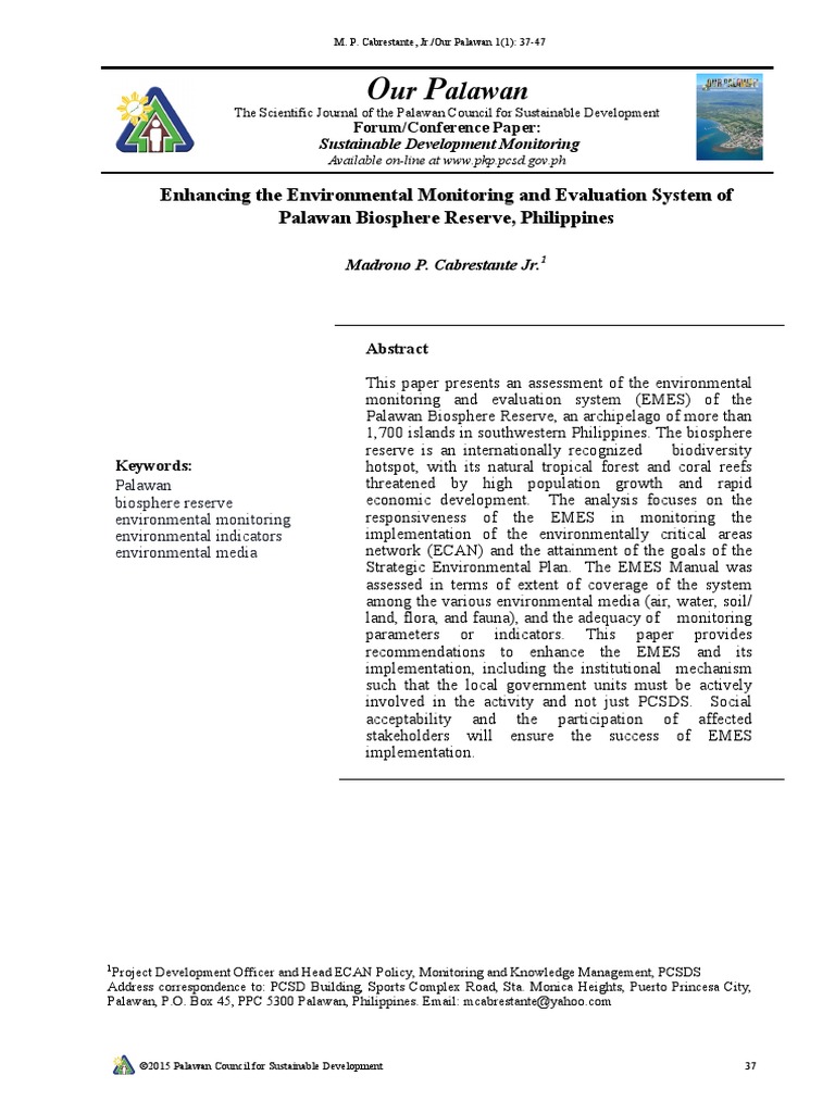 Our Palawan 4 | PDF | Eutrophication | Environmental Monitoring
