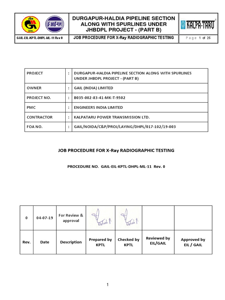 X-Ray Radiographic Testing Procedure | PDF | Radiography ...