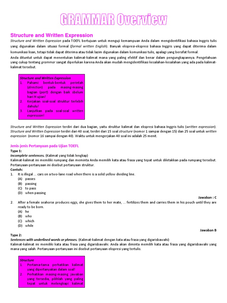 Grammar Overview | PDF