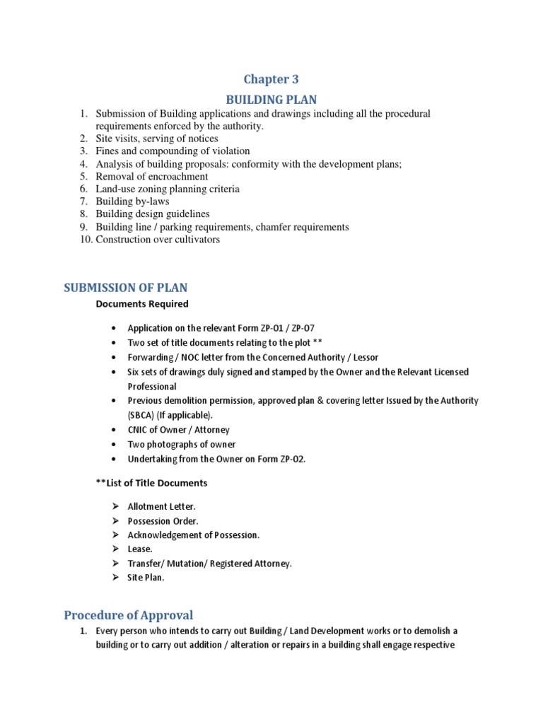 Building Plan: Documents Required | PDF | Lease | Social Institutions