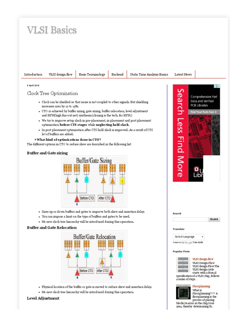 VLSI Basics - Clock Tree Optimization | PDF | Computer Engineering ...