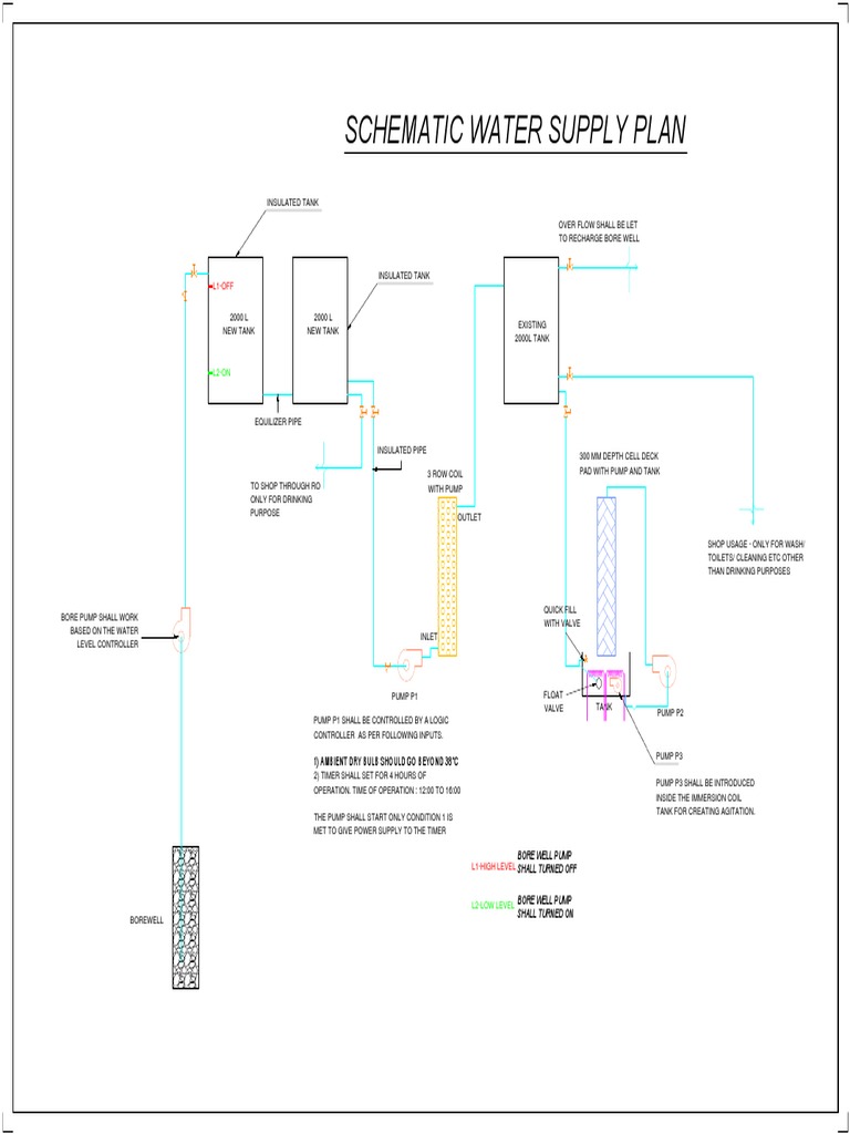 Water Arrangement Schematic | PDF | Pump | Valve