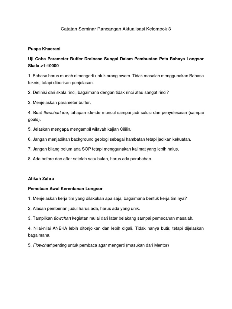 Notulensi Masukan Dan Saran Narasumber, Coach Dan Mentor | PDF