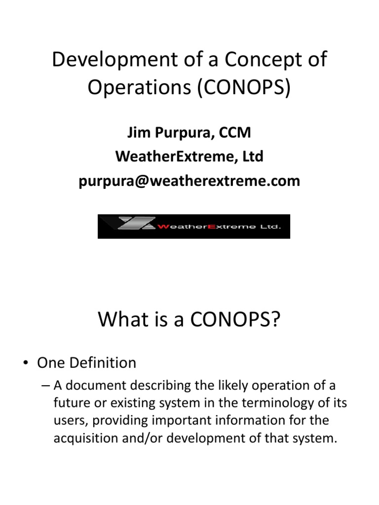 01-Development of Concept of Operations-CONOPS | PDF