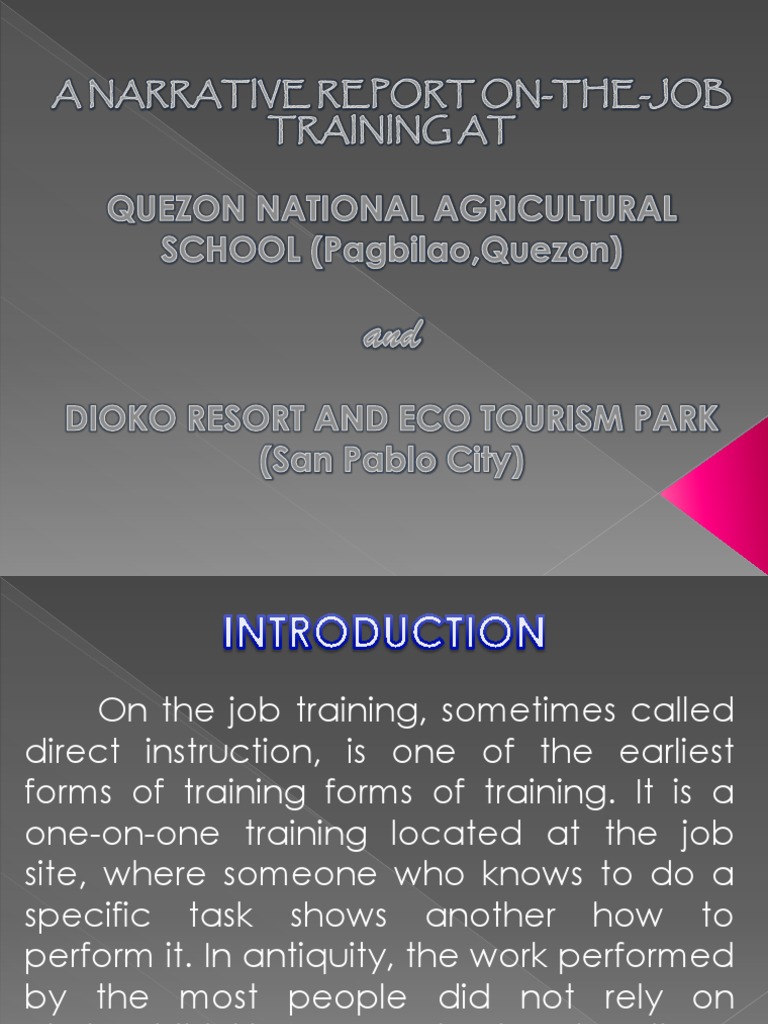 Narrative Report On The Job Training at | PDF | Employment | Agriculture