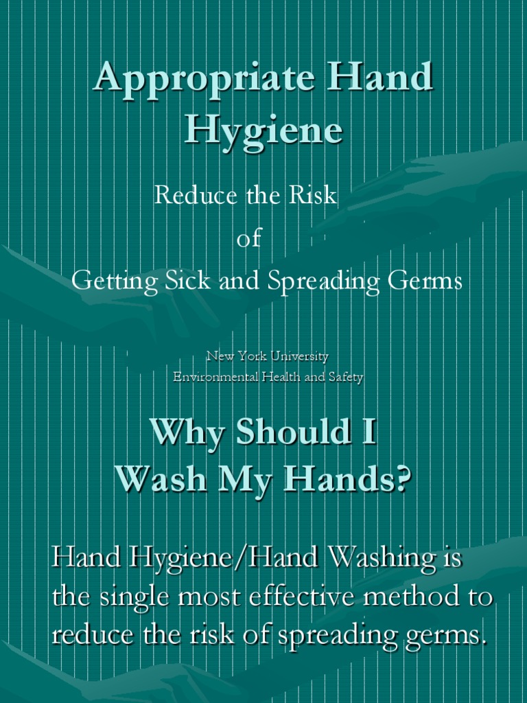 Appropriate Hand Hygiene | PDF | Hand Washing | Hygiene