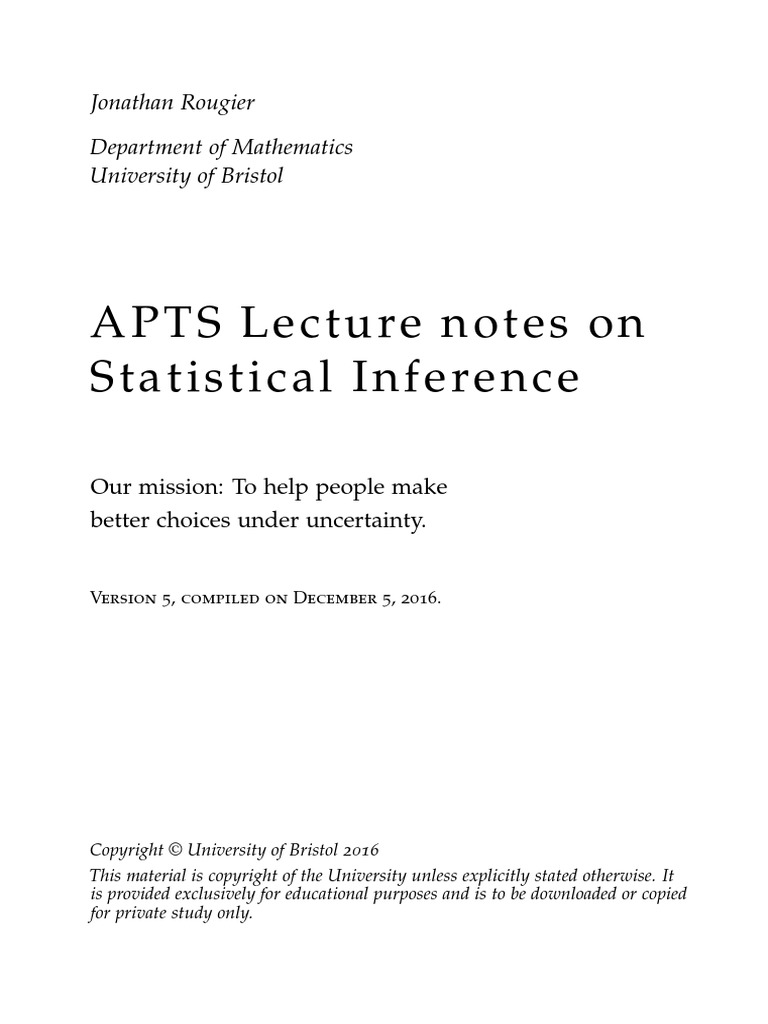 Si Notes | PDF | Bayesian Inference | Statistical Inference