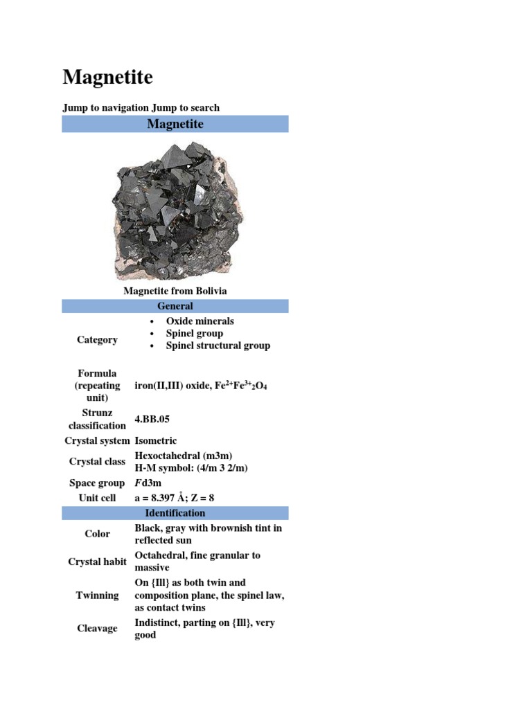 Magnetite | PDF | Chemistry | Materials